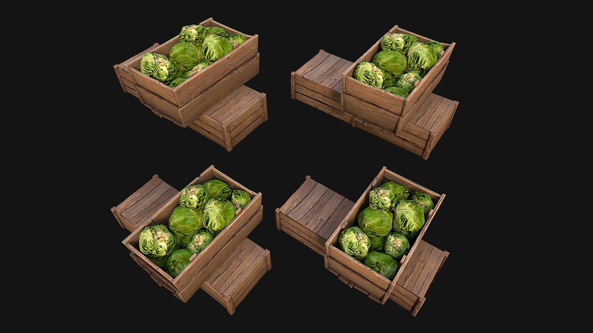 Cabbage Box Crate Stand 3D - TurboSquid 1924980