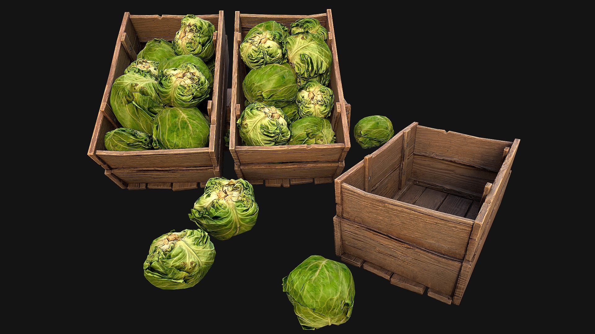 Cabbage Box Crate Stand 3D - TurboSquid 1924980