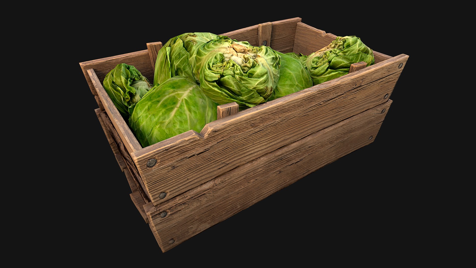 Cabbage Box Crate Stand 3D - TurboSquid 1924980