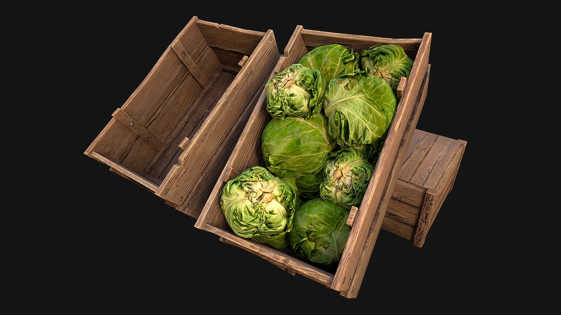 Cabbage Box Crate Stand 3D - TurboSquid 1924980