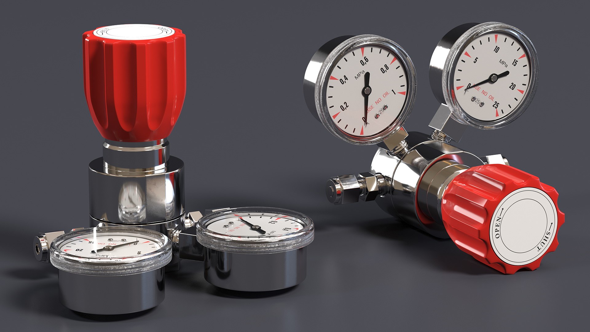 3D Model Gas Regulator With Two Gauges - TurboSquid 1956080