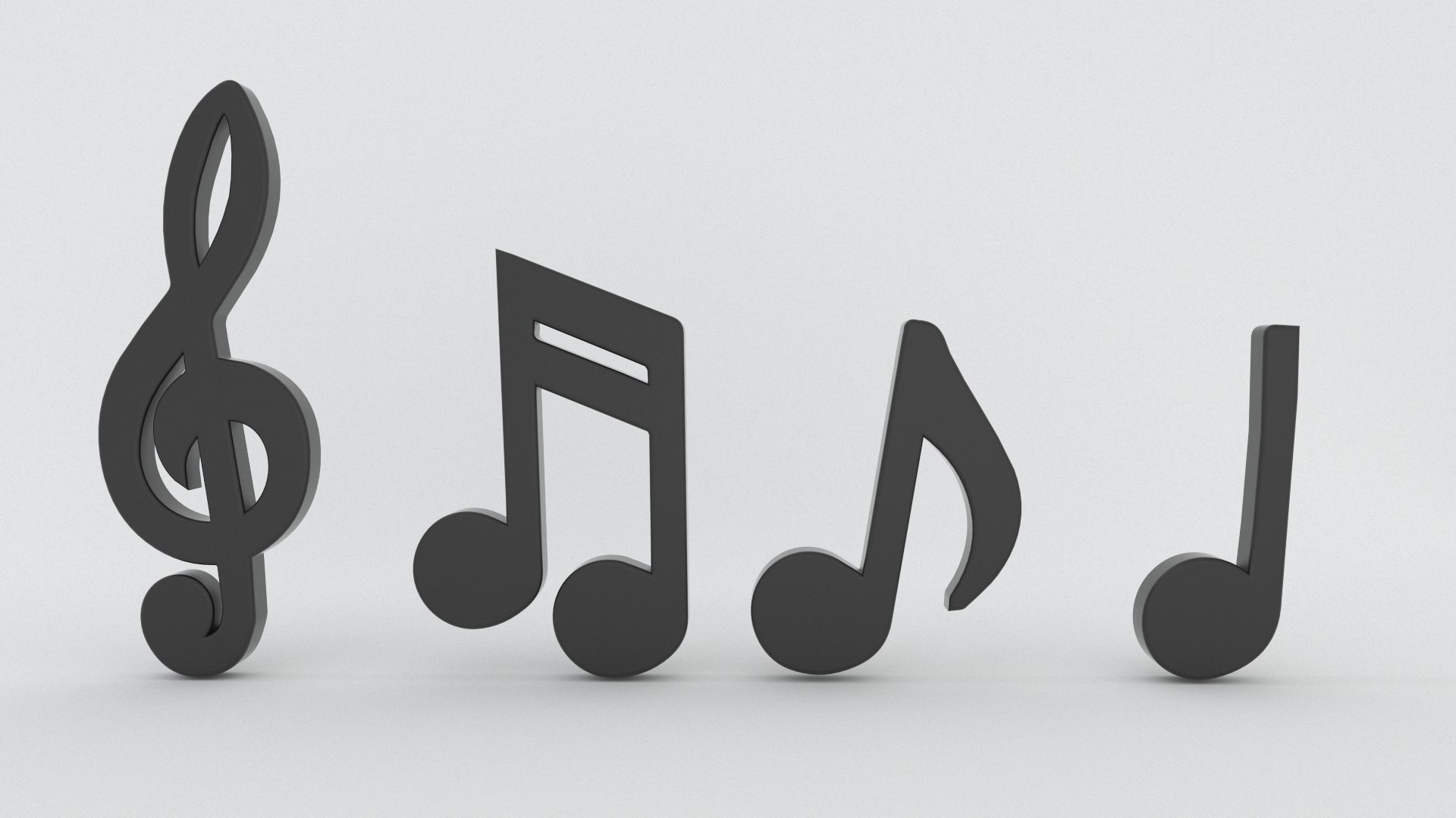 3D 4 In 1 Musical Notes Keys Model - TurboSquid 1762969