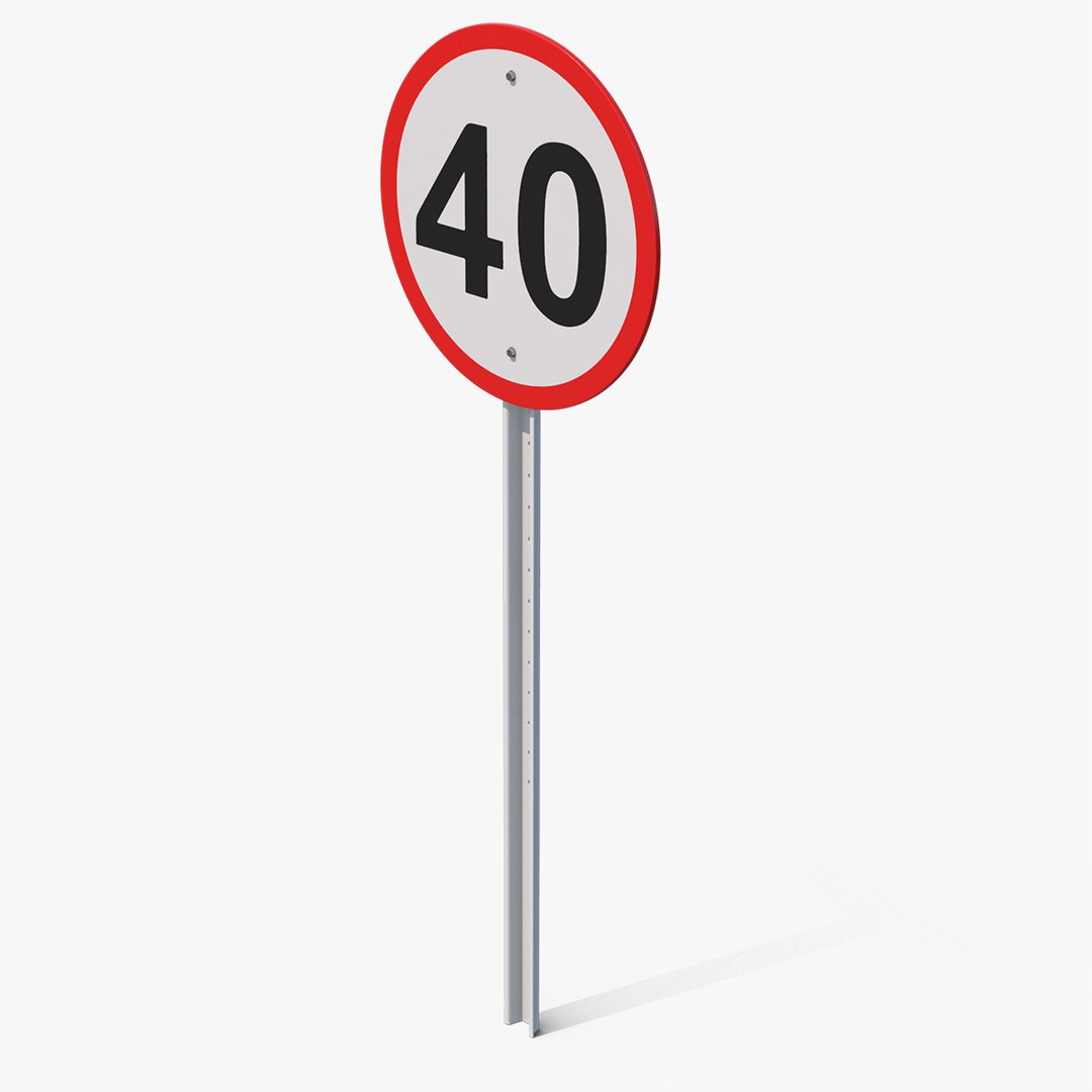 3D Maximum Speed 40 Road Sign model - TurboSquid 2041703