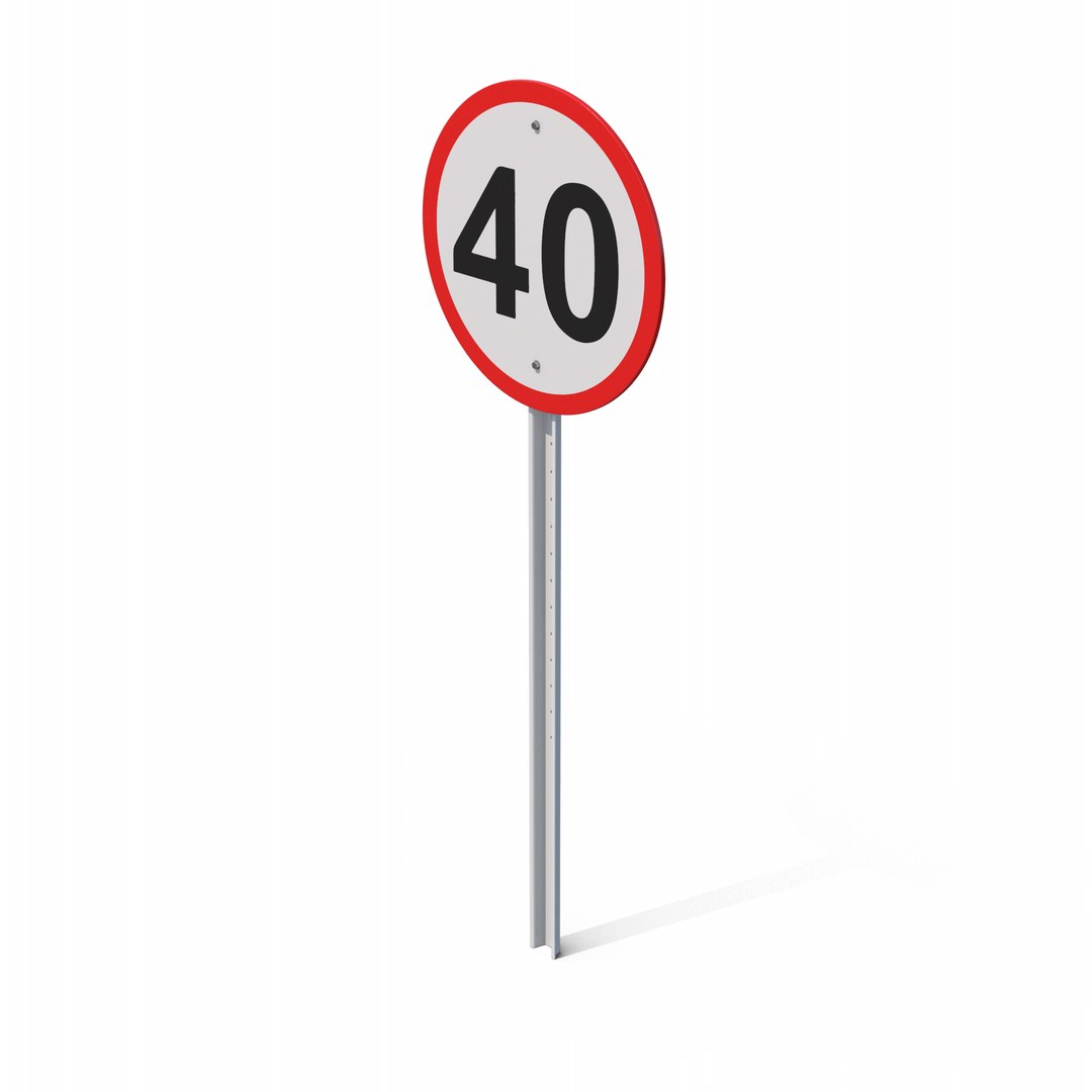 3D Maximum Speed 40 Road Sign Model - TurboSquid 2041703