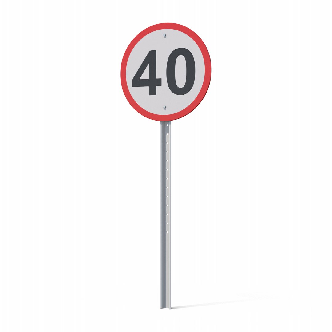 3D Maximum Speed 40 Road Sign Model - TurboSquid 2041703