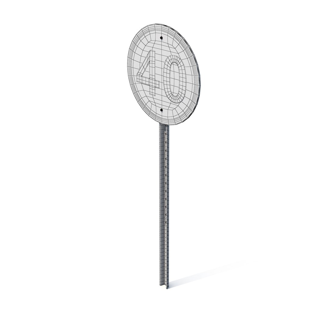 3D Maximum Speed 40 Road Sign Model - TurboSquid 2041703