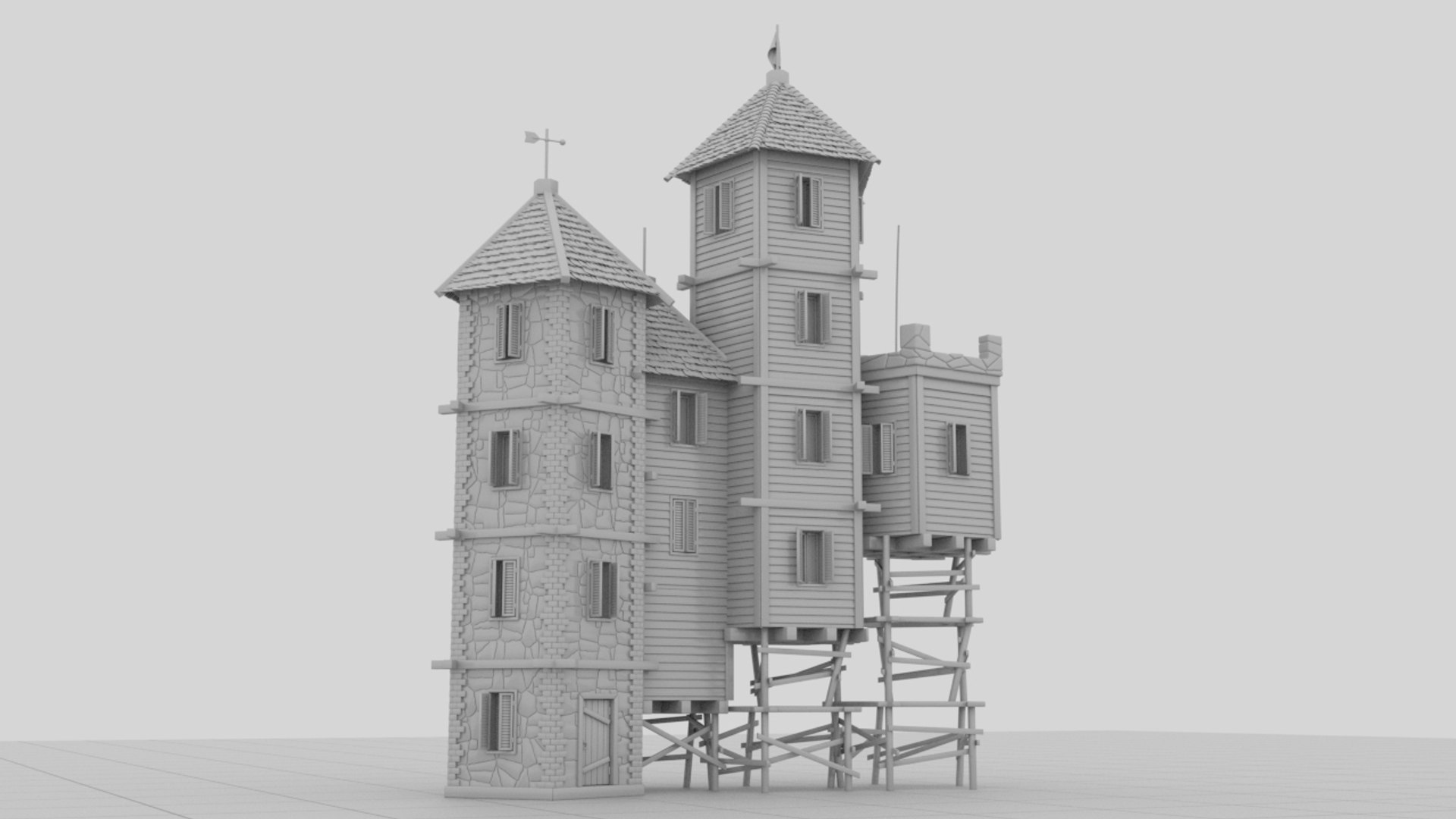 Small Strange Castle Building Model - TurboSquid 1410328