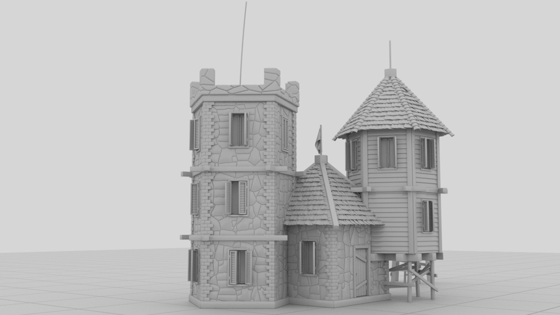 Small Strange Castle Building Model - TurboSquid 1410328