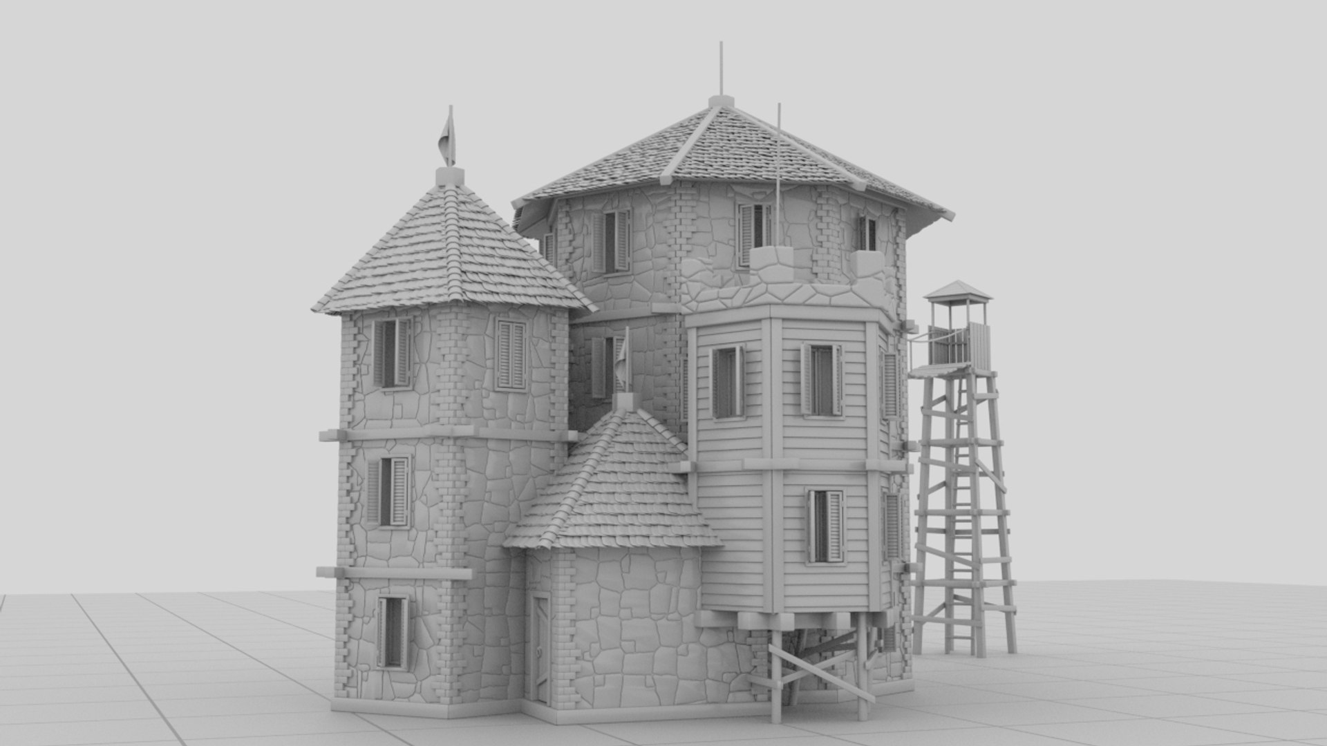 Small Strange Castle Building Model - TurboSquid 1410328
