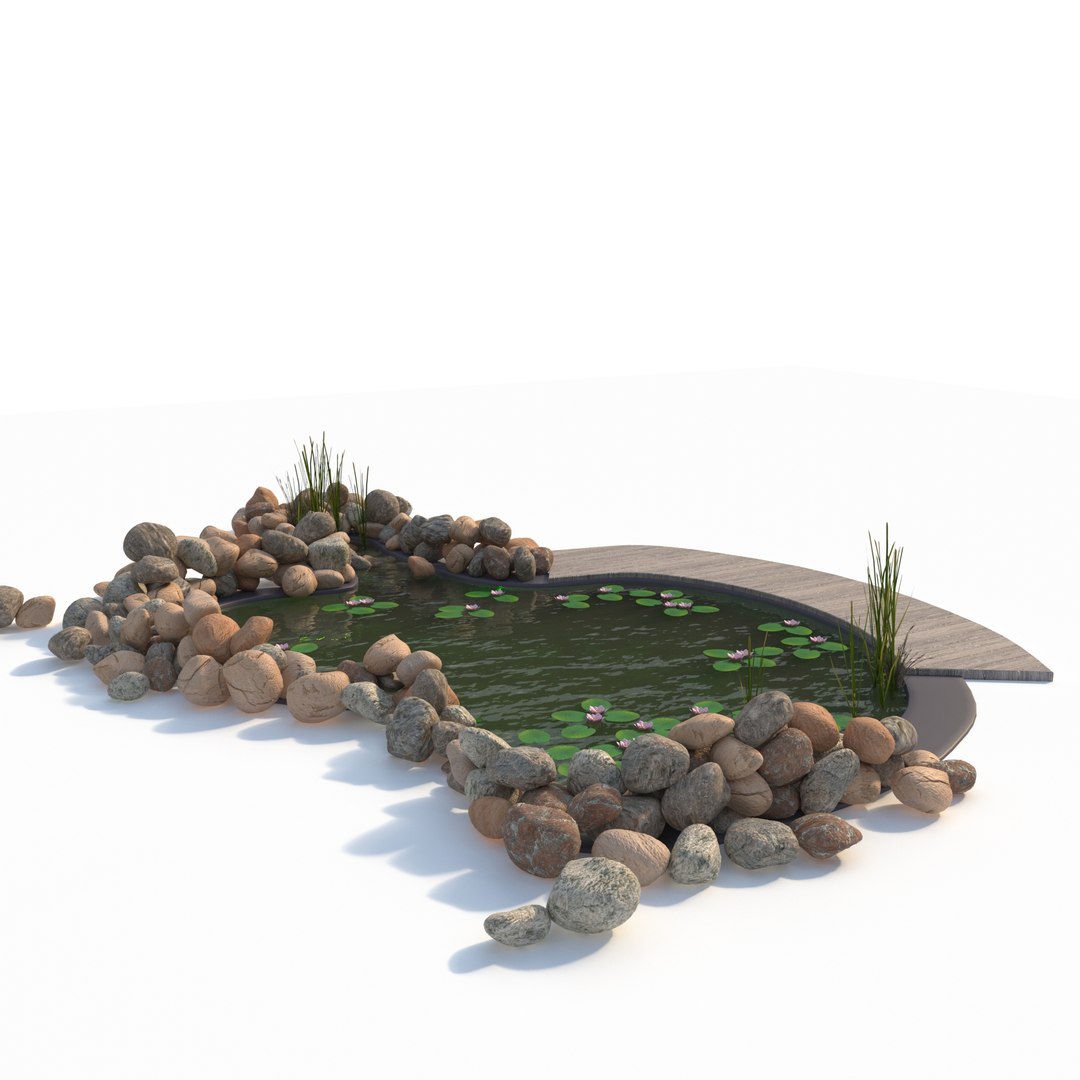 3D garden pond - TurboSquid 1577934