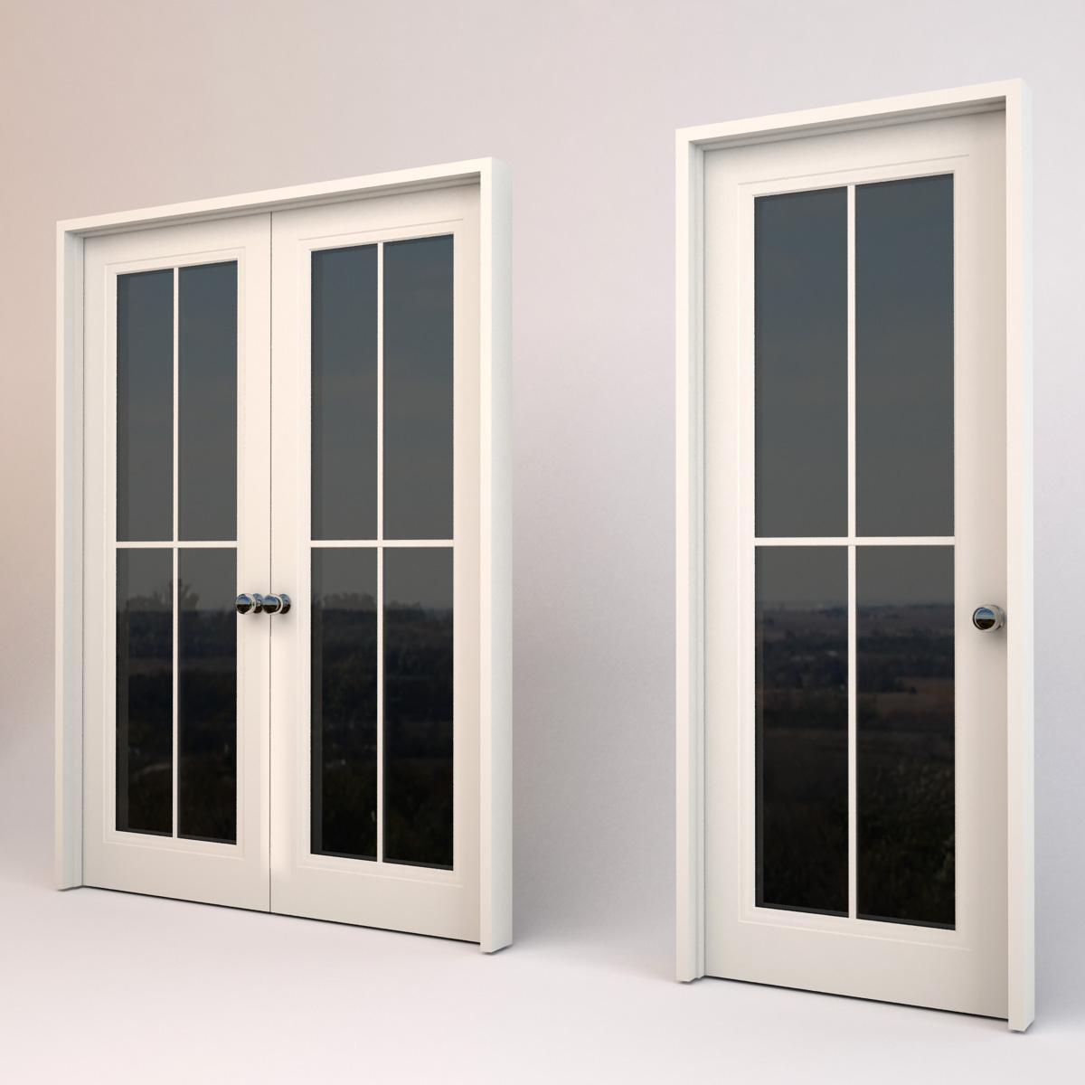 3d glass windows doors model