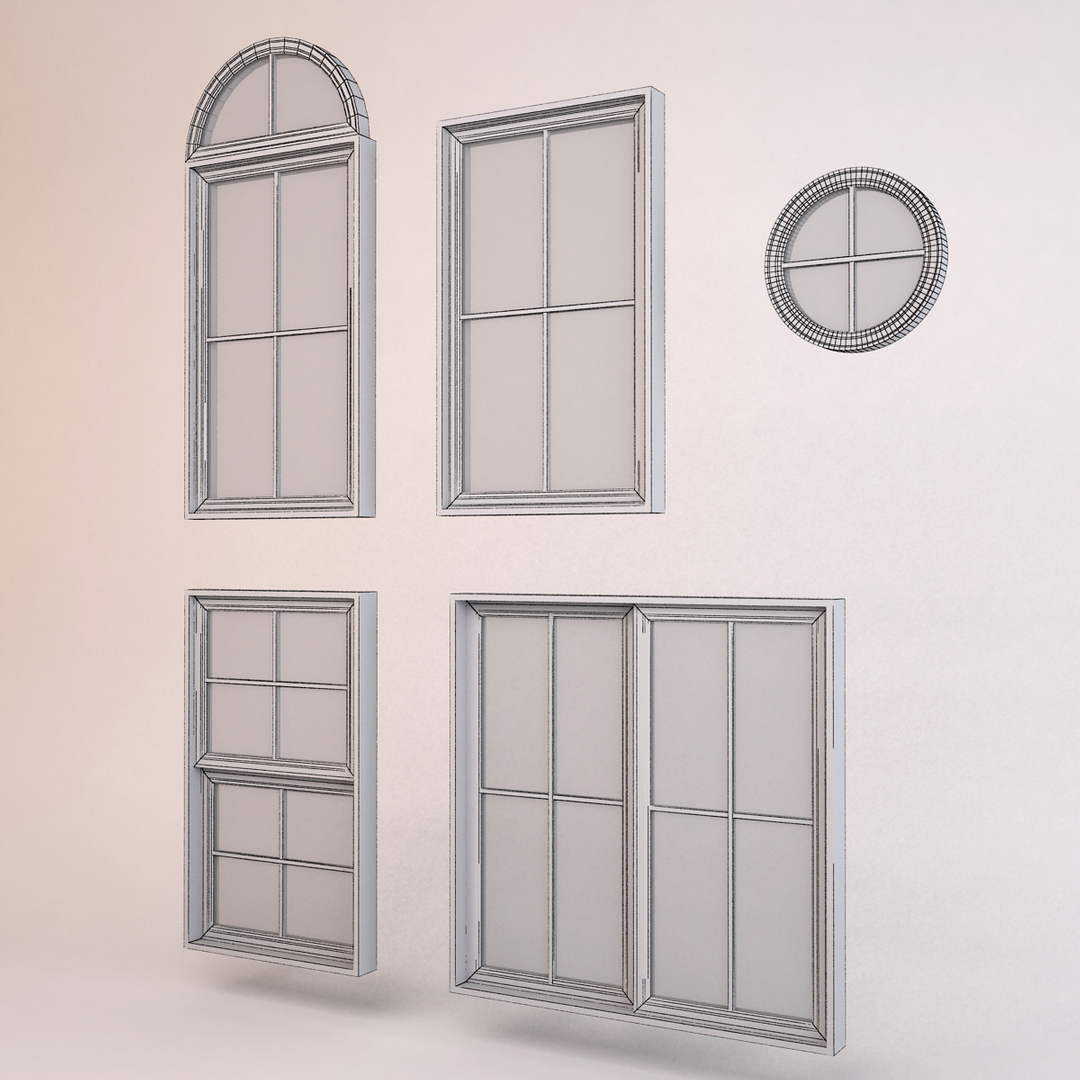 3d glass windows doors model