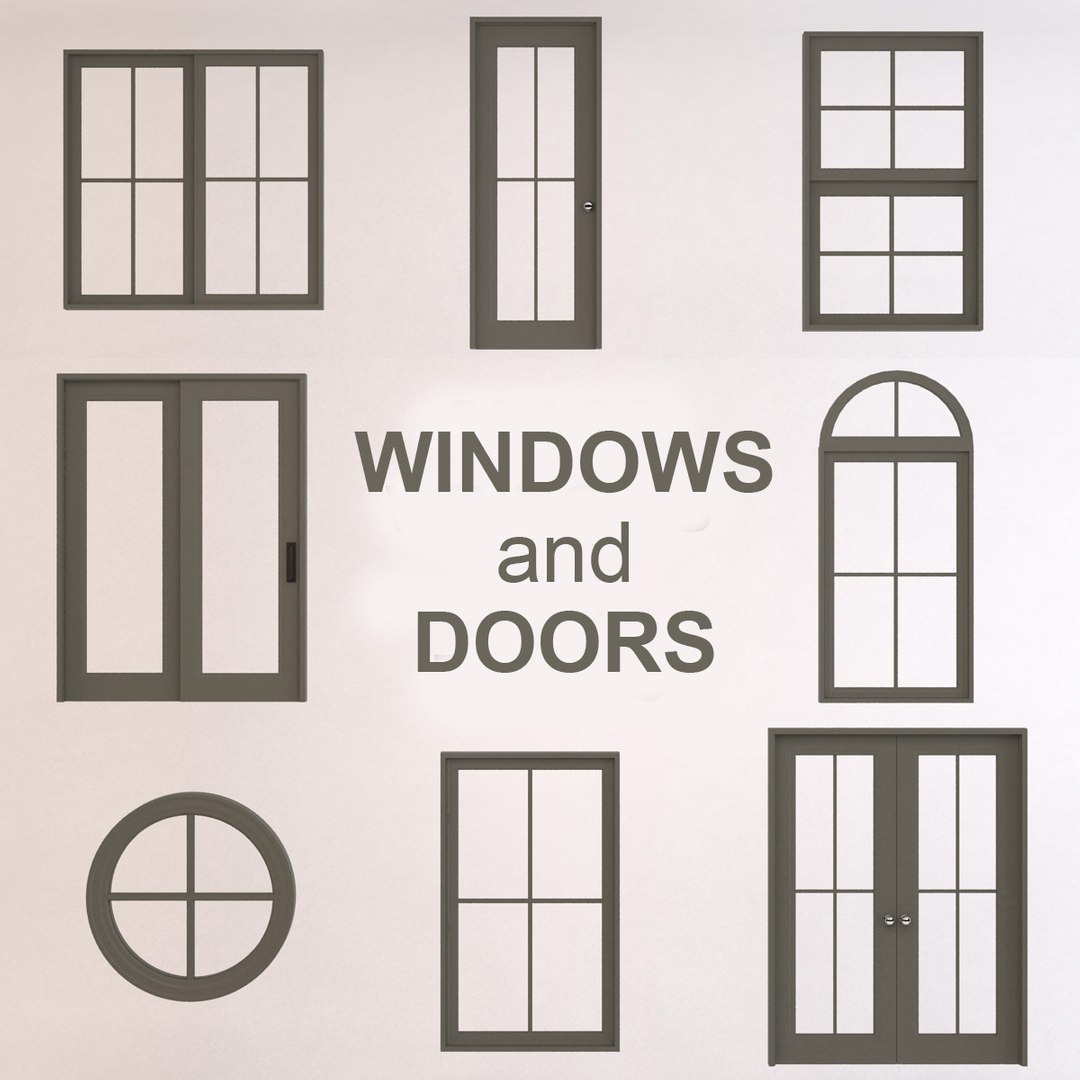 3d Glass Windows Doors Model