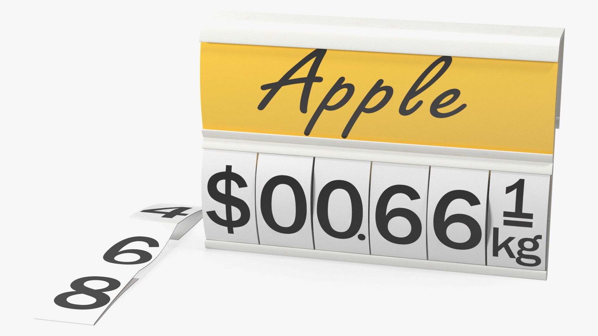 White Plastic Price Tag with Erasable Display 3D model - TurboSquid 1908722