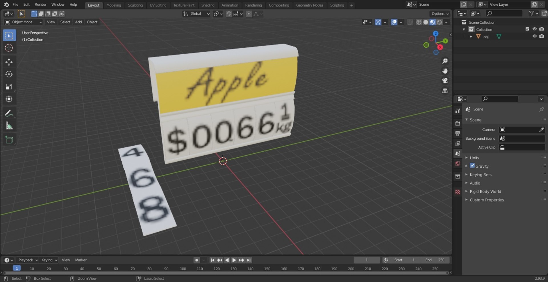 White Plastic Price Tag With Erasable Display 3D Model - TurboSquid 1908722