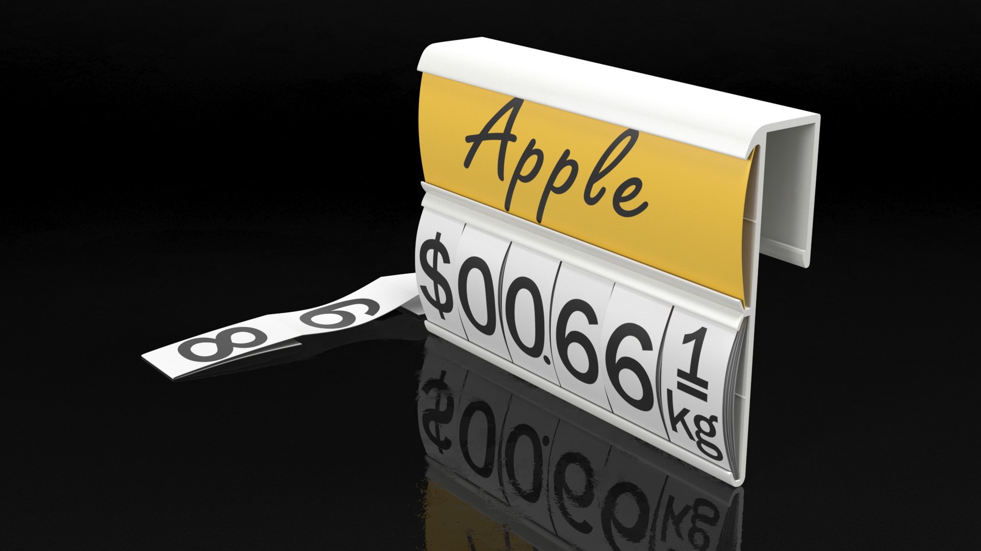 White Plastic Price Tag With Erasable Display 3D Model - TurboSquid 1908722