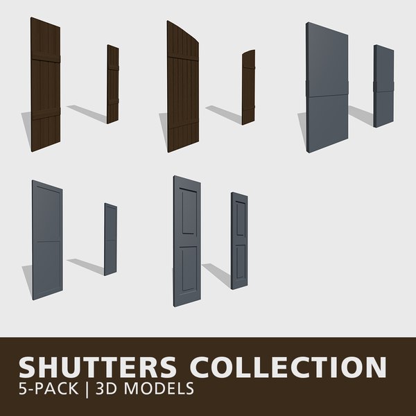 3d model sliding window shutters