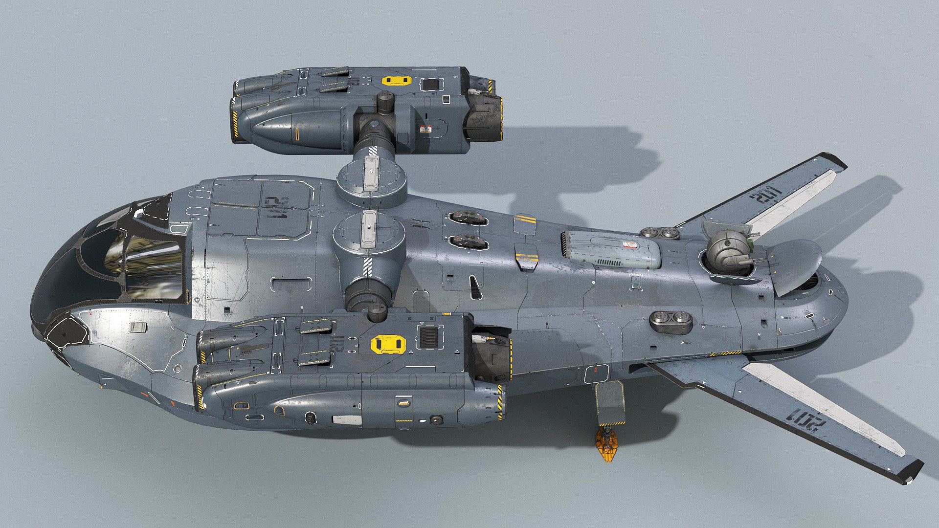 3D Sci-Fi Support Spaceship model - TurboSquid 1909059