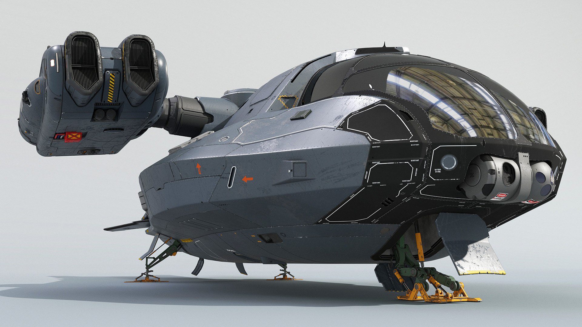 3D Sci-Fi Support Spaceship model - TurboSquid 1909059
