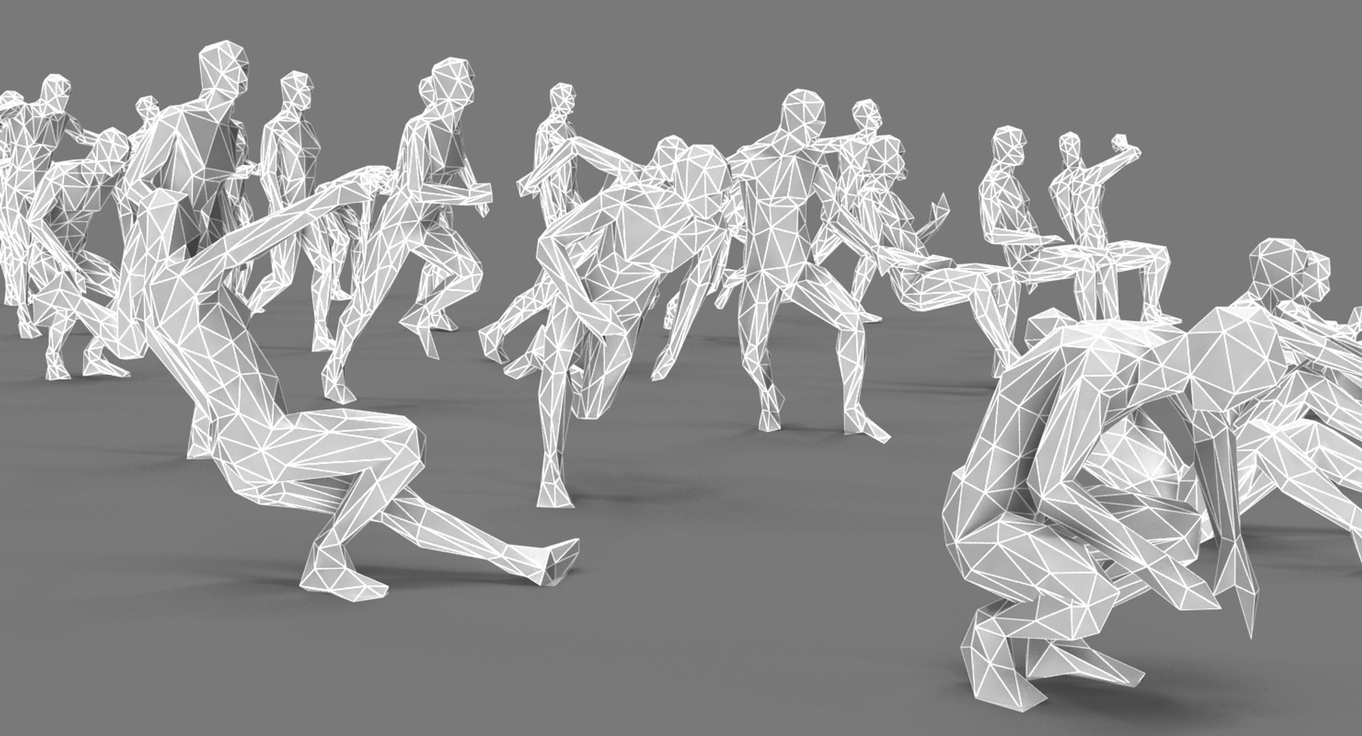Poses Walking Sitting Running 3D - TurboSquid 1243043