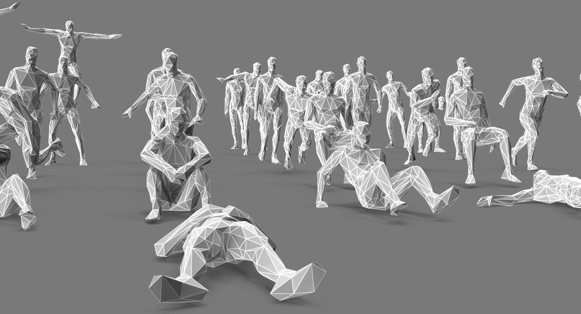 Poses Walking Sitting Running 3D - TurboSquid 1243043