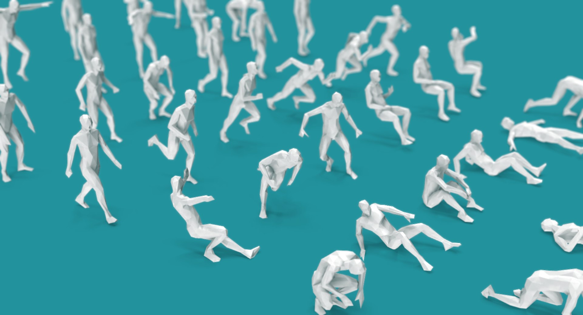 Poses Walking Sitting Running 3D - TurboSquid 1243043