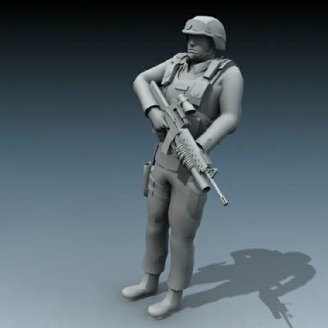 gun m16 mcw 3d model