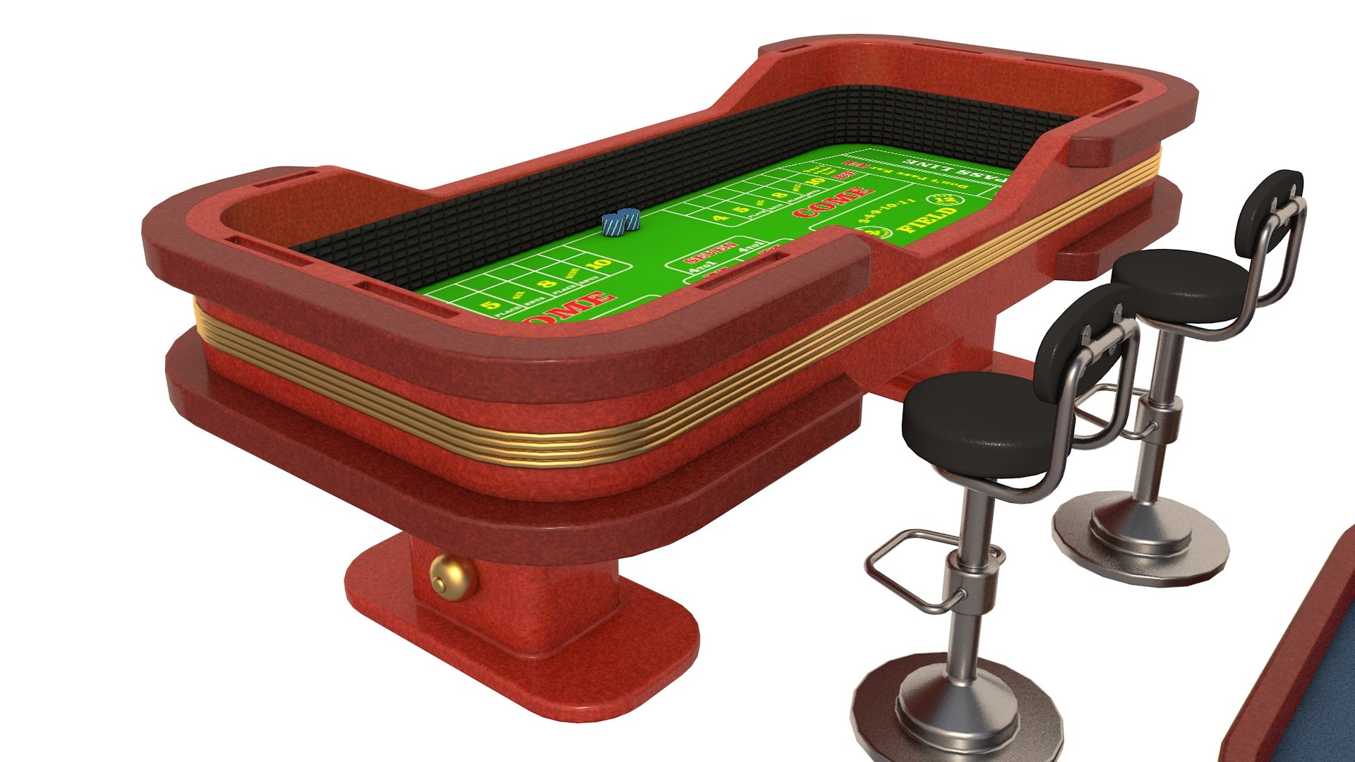 Roulette Table and craps table 3D model - TurboSquid 1883111