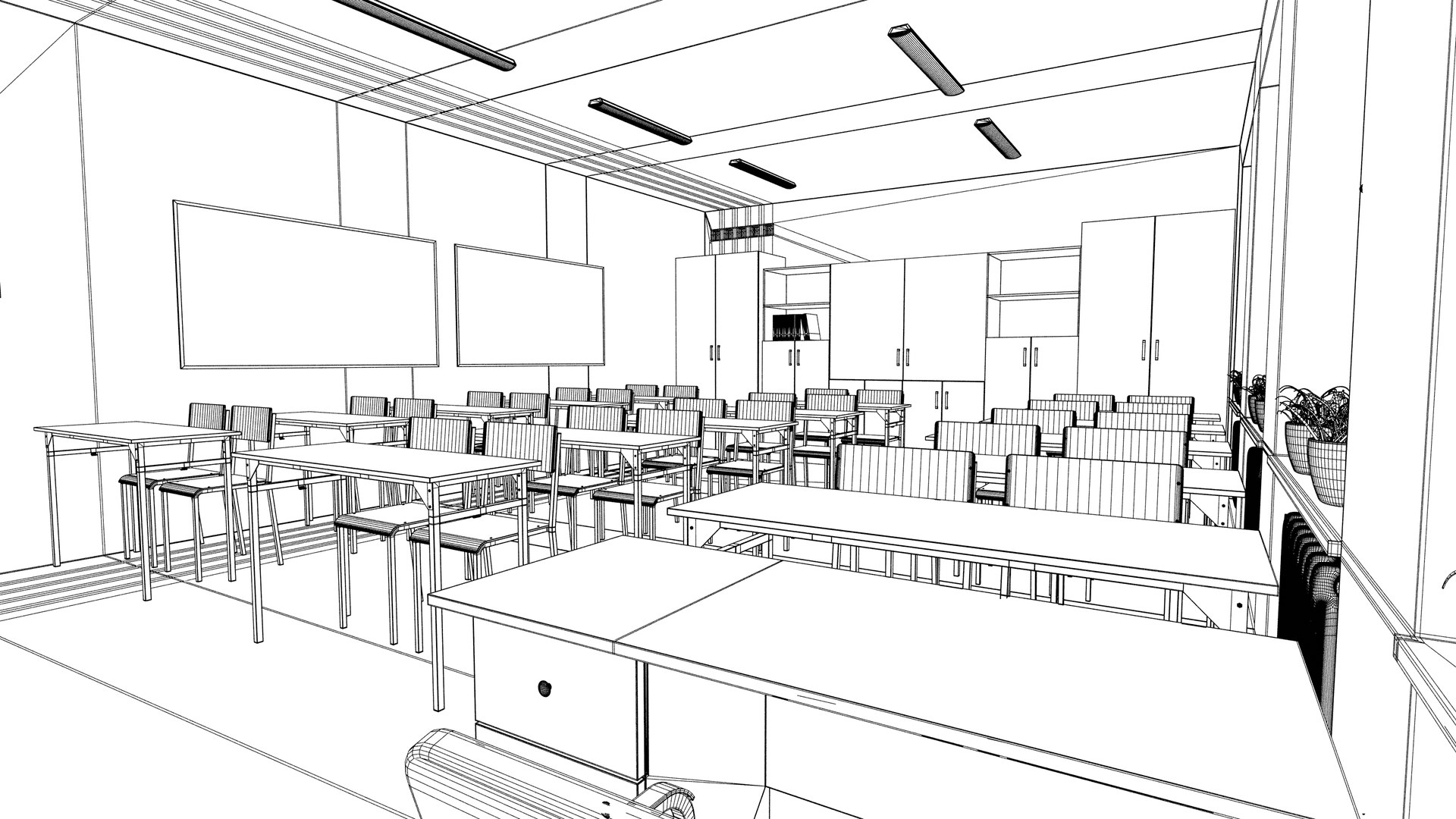 3D Classroom - TurboSquid 2023469