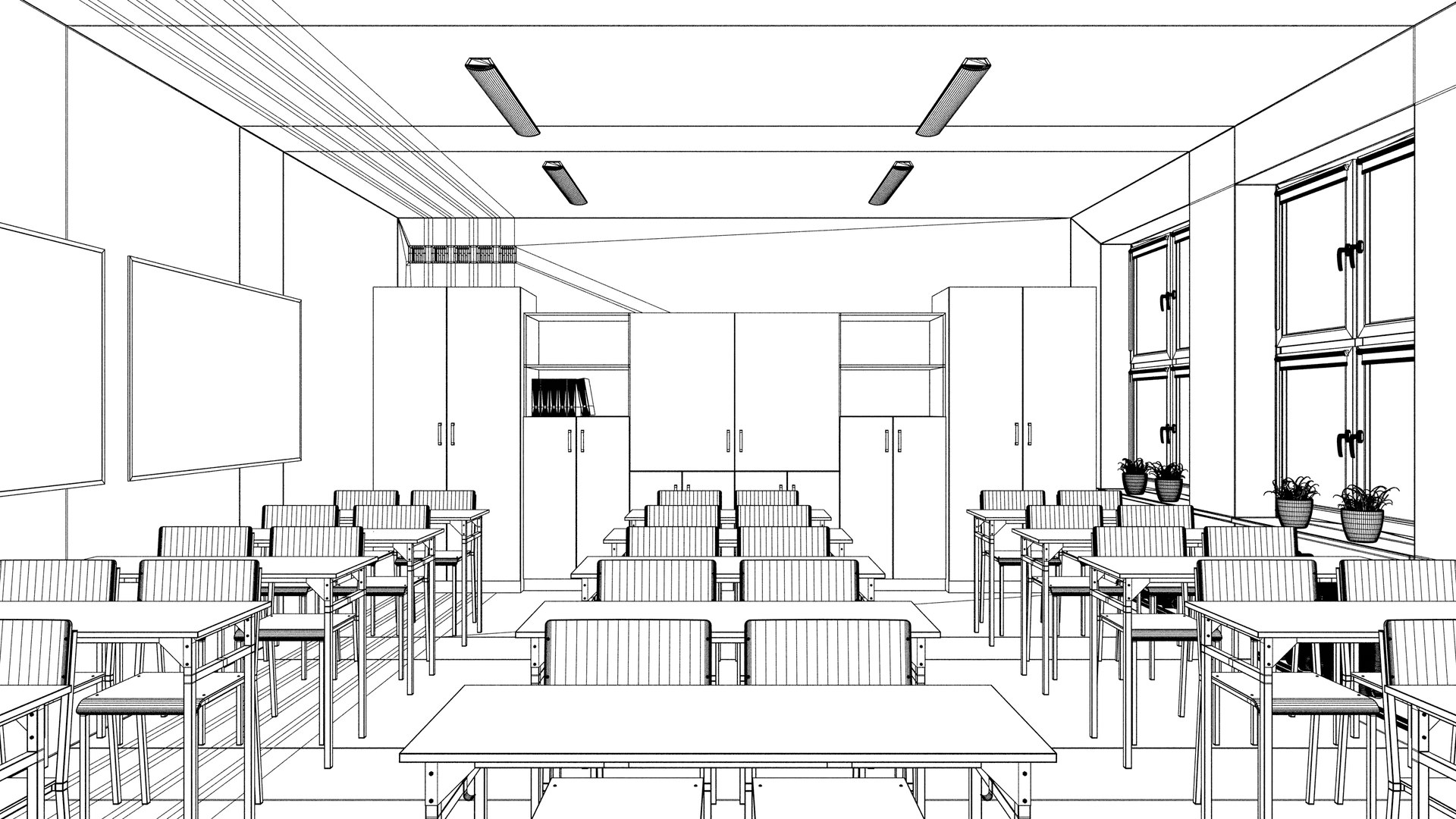 3D Classroom - TurboSquid 2023469