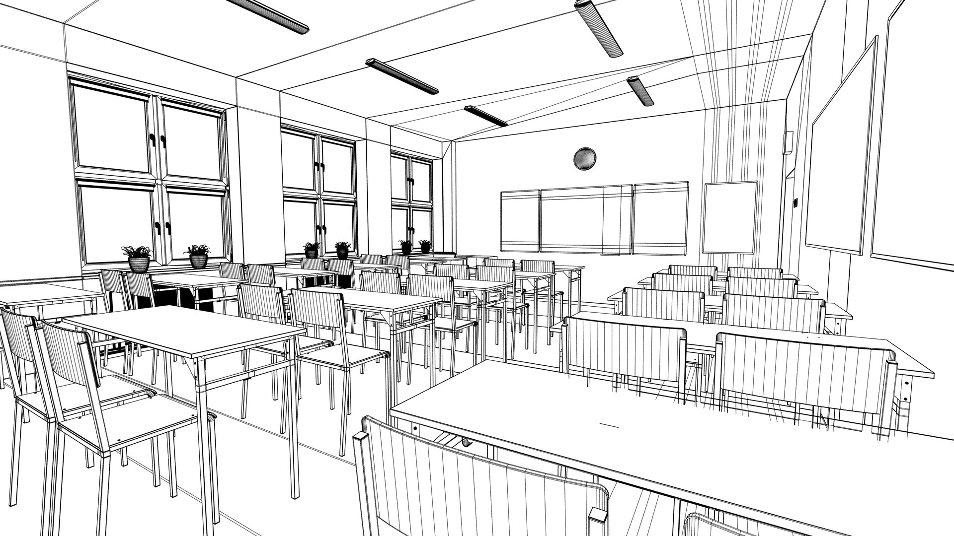 3D Classroom - TurboSquid 2023469