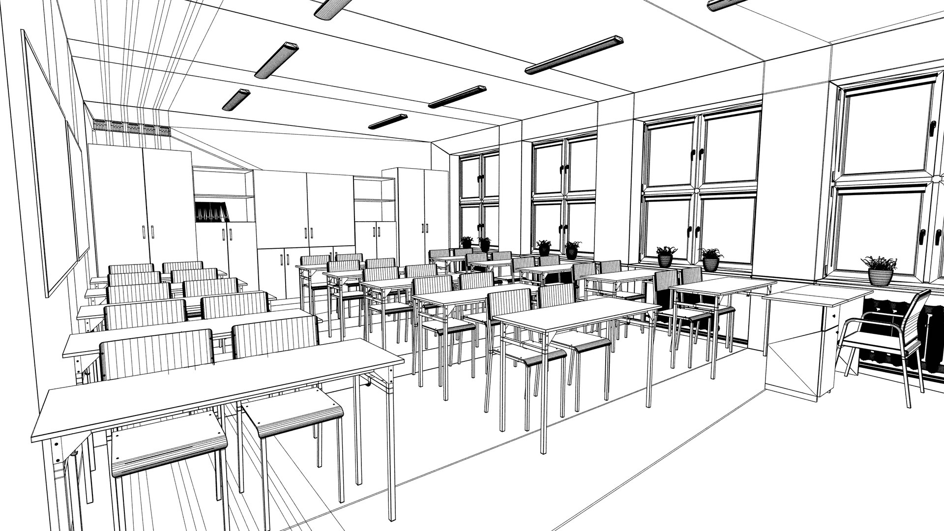 3D Classroom - TurboSquid 2023469