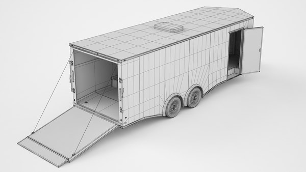 3D model Enclosed Car Hauler Trailer 08 - TurboSquid 1847655