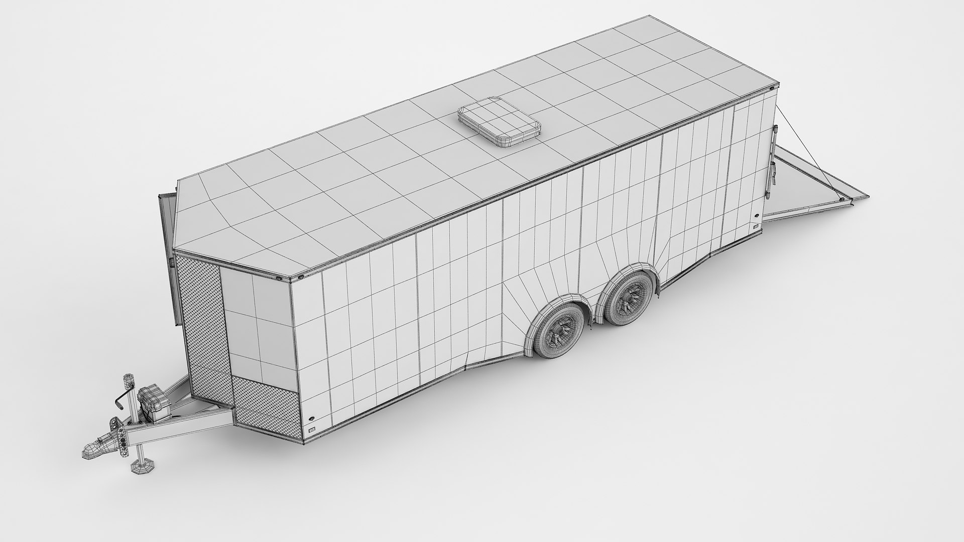 3D Model Enclosed Car Hauler Trailer 08 - TurboSquid 1847655