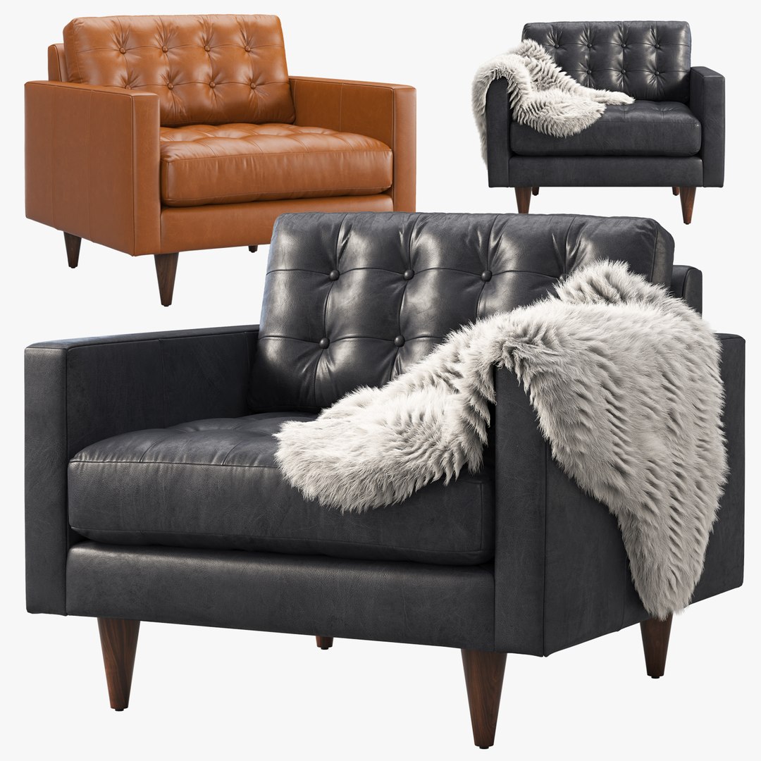 Joybird Eliot Leather Chair 3D model - TurboSquid 1967110