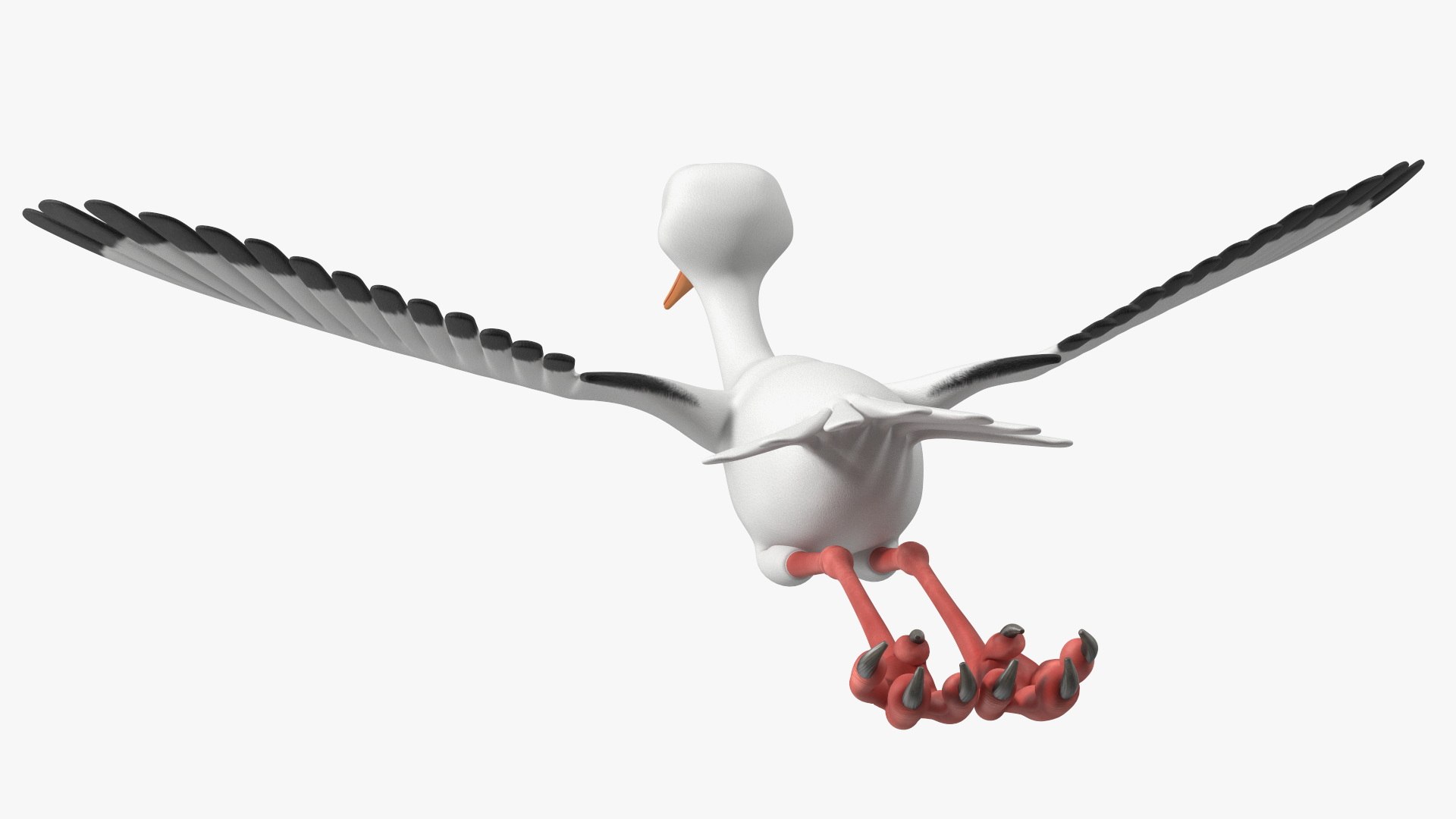 3D Flying Pose Cartoon Stork - TurboSquid 2079669