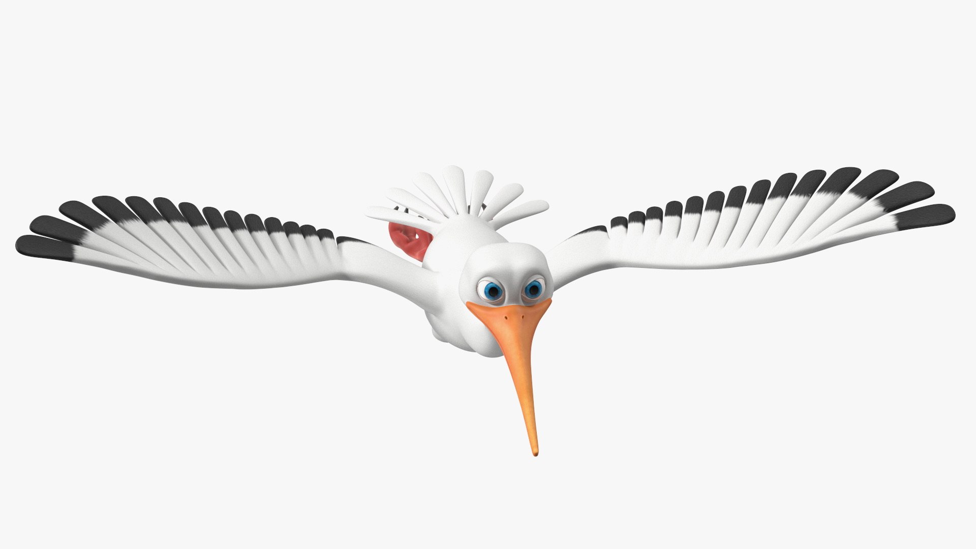 3D Flying Pose Cartoon Stork - TurboSquid 2079669