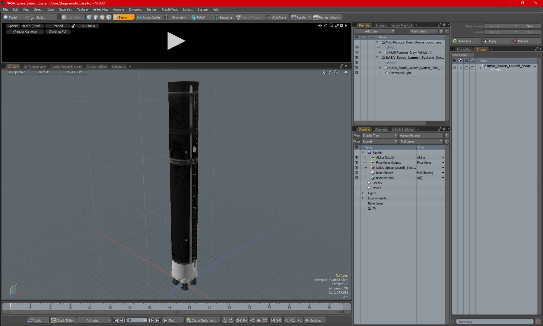 NASA Space Launch System Core Stage 3D model - TurboSquid 2050972