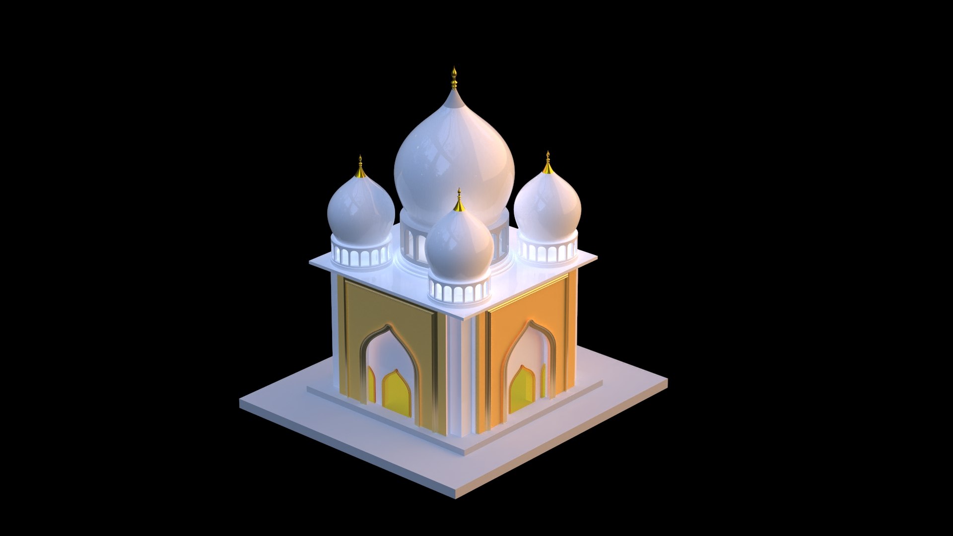 Golden Light Mosque 3D Model model - TurboSquid 2179415