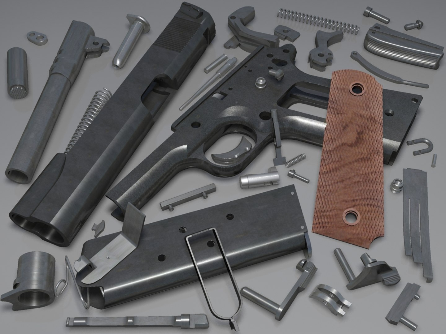 3d Colt 1911 Details Model