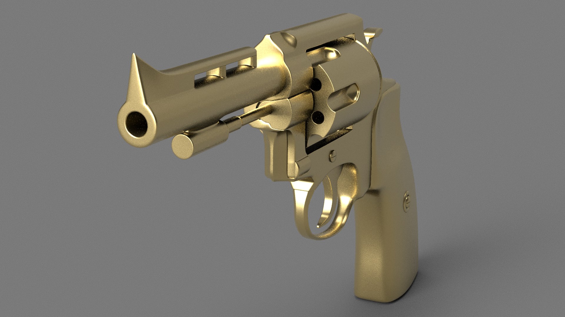 3D Model Revolver Old Gold - TurboSquid 1703242
