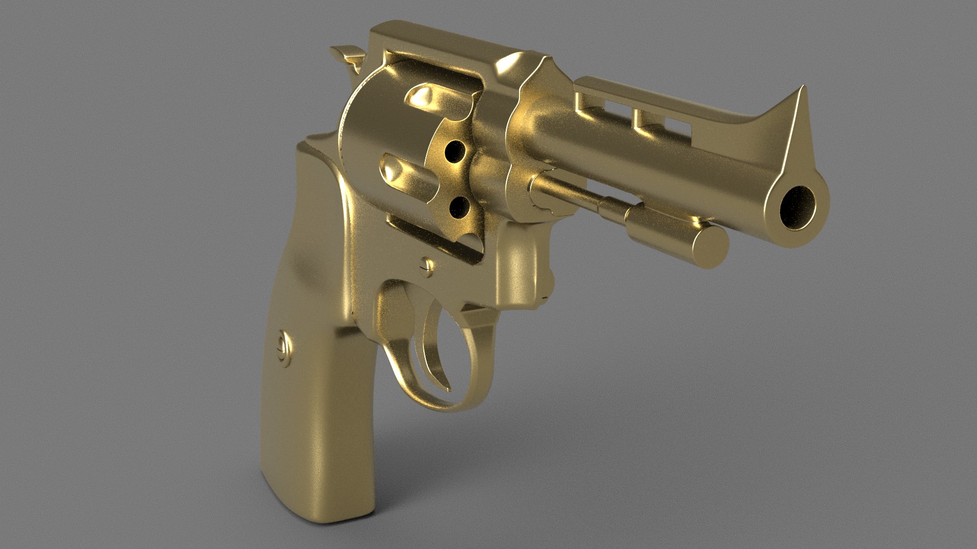 3D Model Revolver Old Gold - TurboSquid 1703242