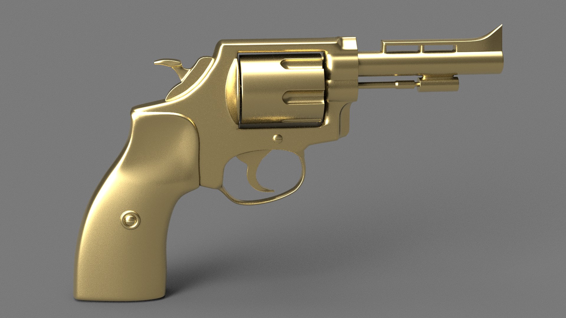 3D Model Revolver Old Gold - TurboSquid 1703242