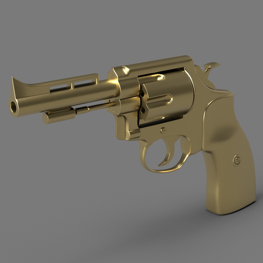 3D model revolver old gold - TurboSquid 1703242
