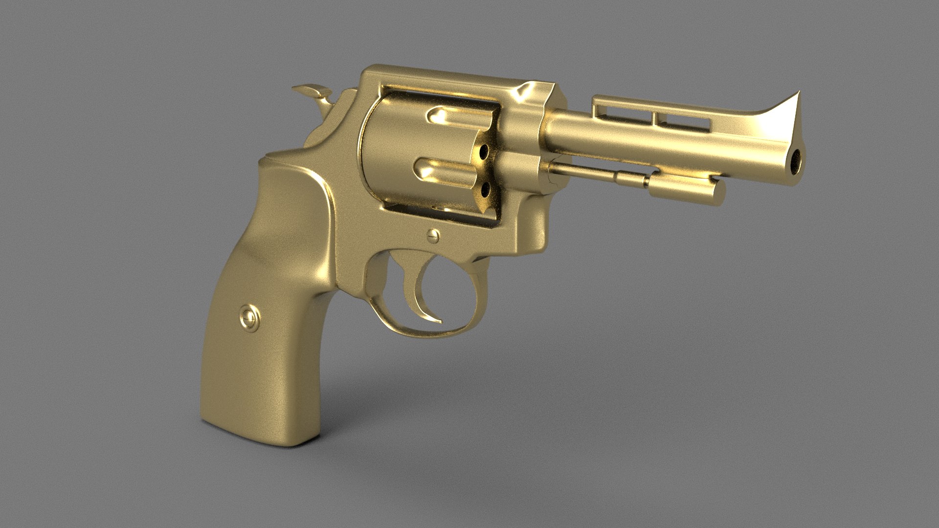 3D Model Revolver Old Gold - TurboSquid 1703242