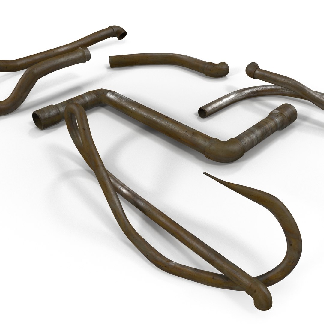 3d Model Iron Pipes Set Elbow
