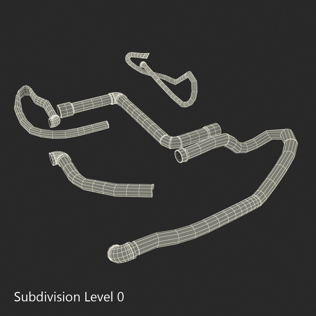 3d model iron pipes set elbow