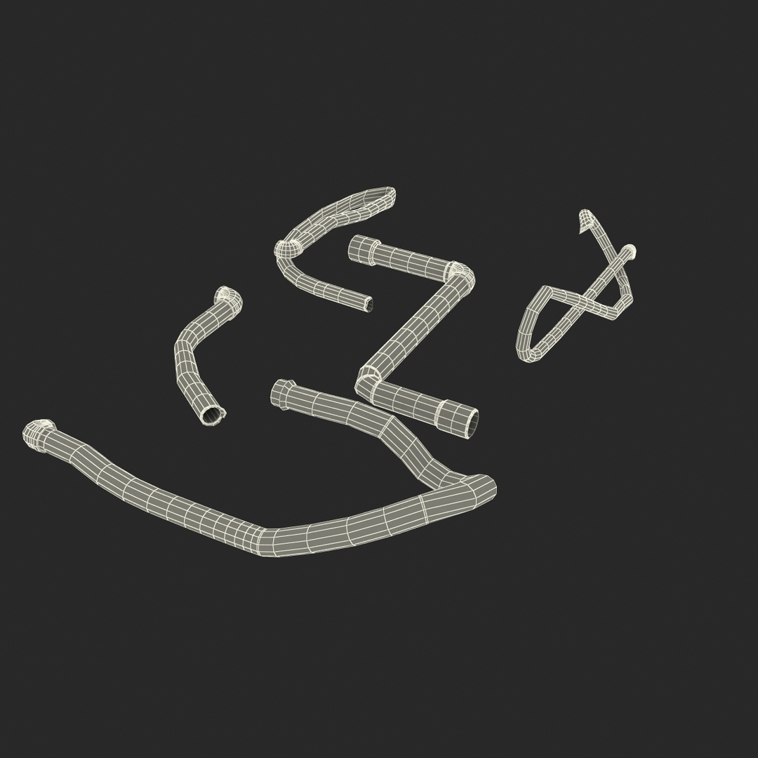 3d Model Iron Pipes Set Elbow