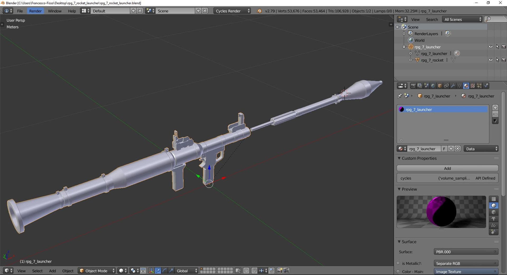 RPG-7 Rocket Launcher 3D Model - TurboSquid 2112013
