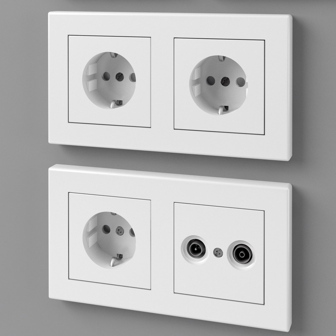 European Outlets Switches 3D Model - TurboSquid 1244472